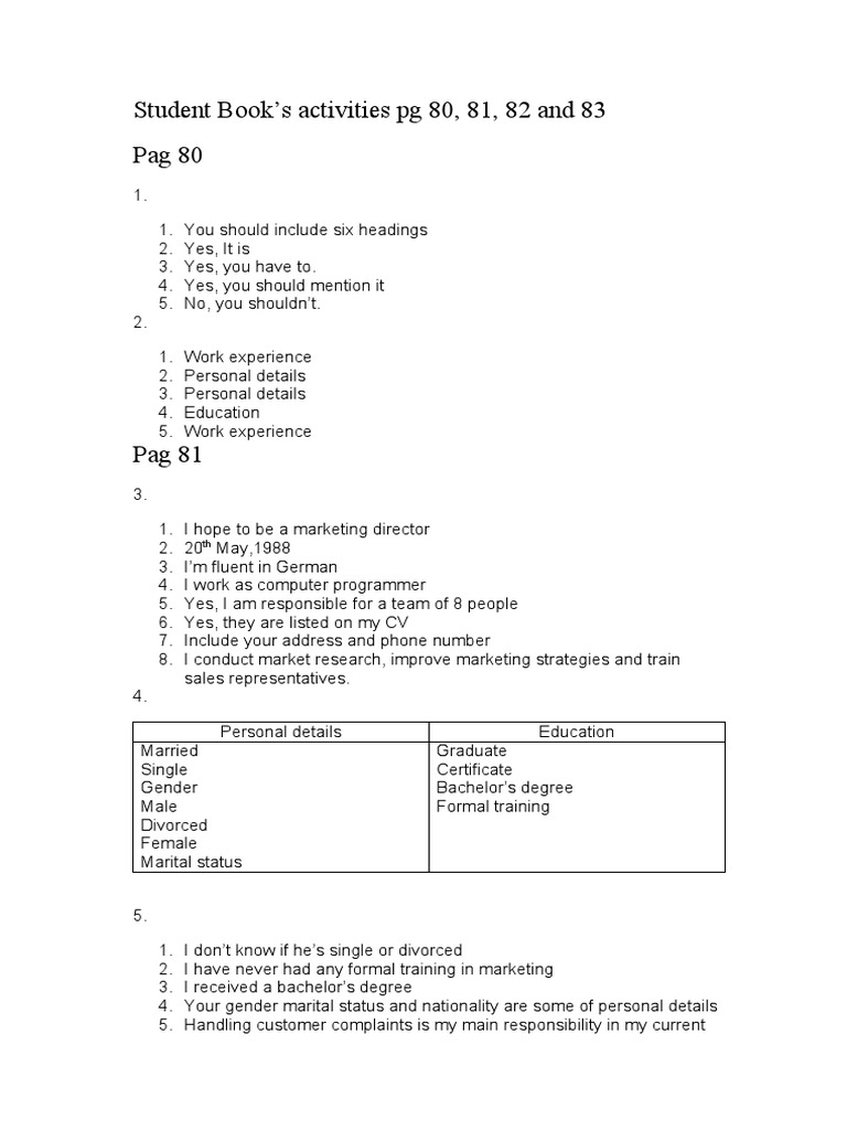 Student Book Activities: Job Applications | PDF | Business