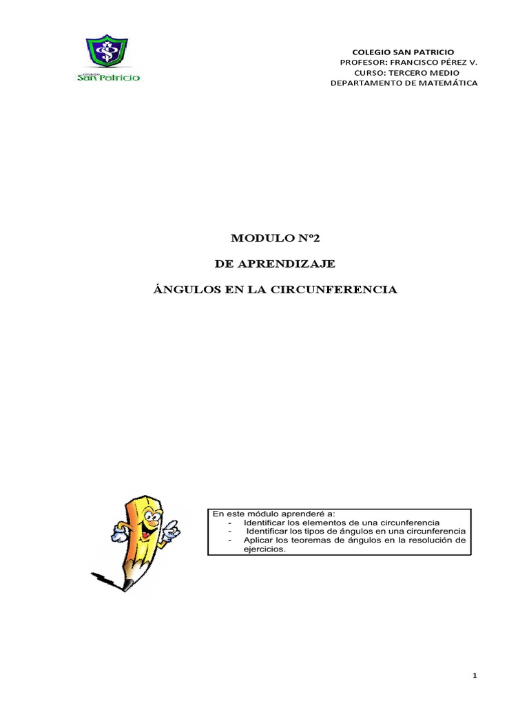 Modulo 2 3ERO | PDF | Circulo | Tangente