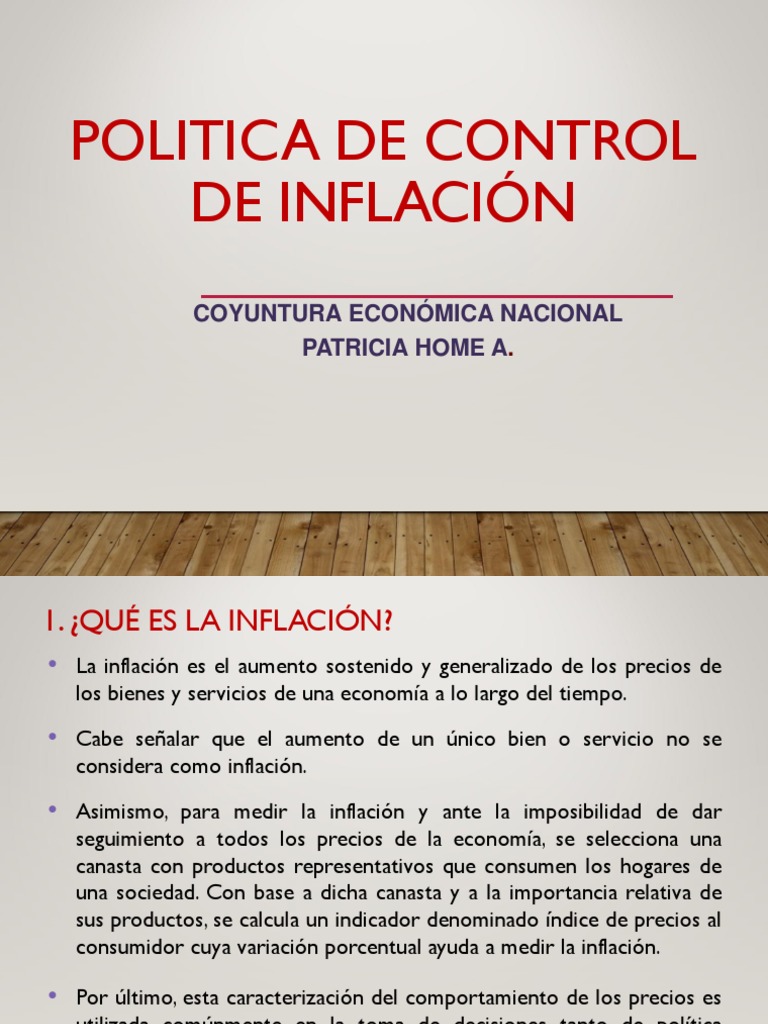 POLITICA CONTROL DE INFLACIÓN | PDF | Inflación | Precios