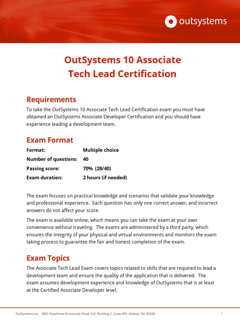 OutSystems 10 Associate Tech Lead Certification | PDF | Test ...