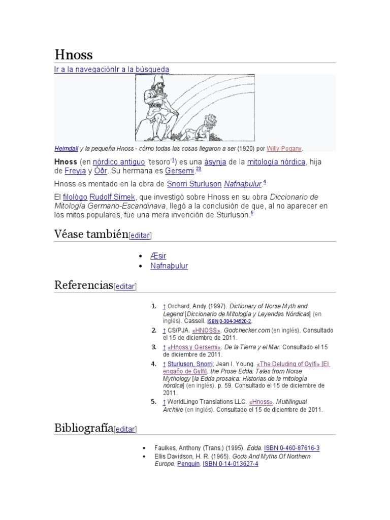 Hnoss | PDF | Mitología nórdica | Mitología germánica