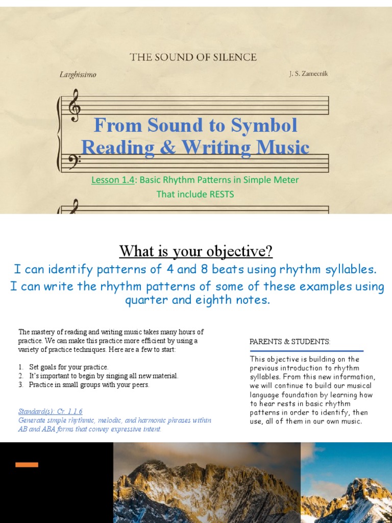 Lesson 1 | PDF | Rhythm | Notation