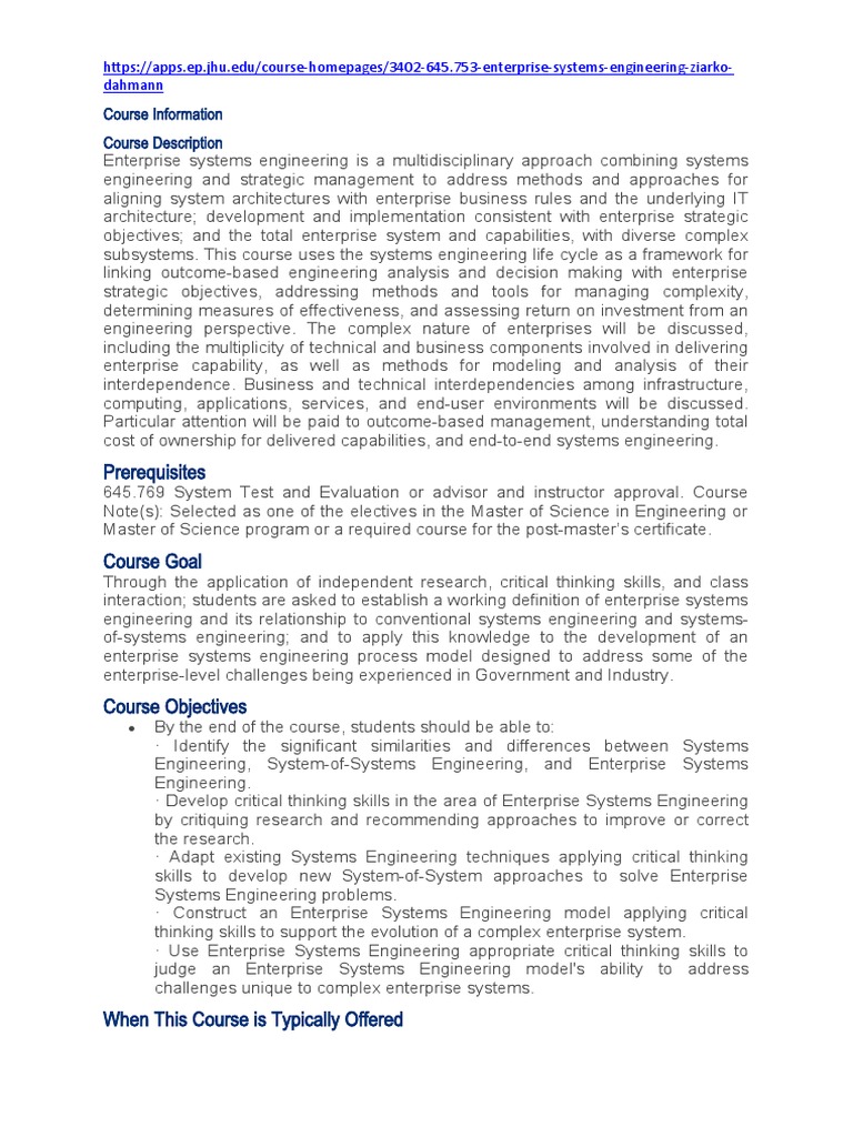 Prerequisites: Course Information Course Description | PDF | System ...
