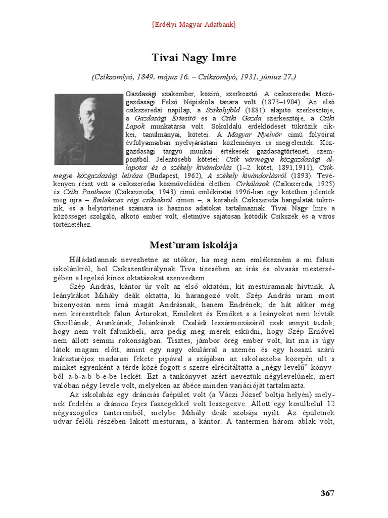 Tivai Nagy Imre - Mest' Uram | PDF