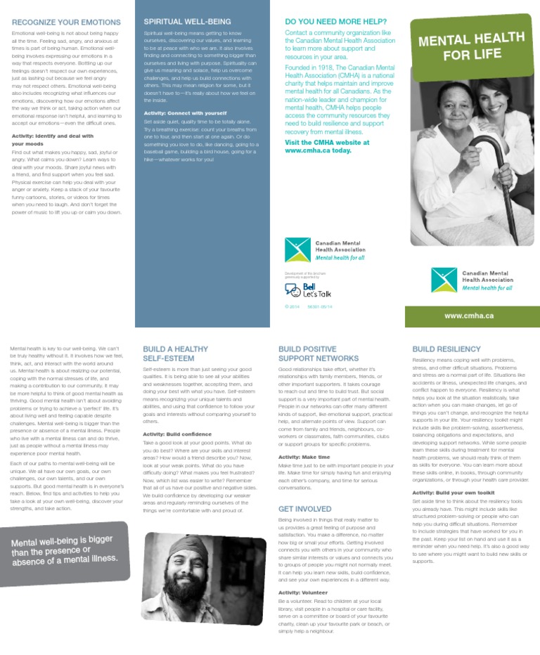 Mental Health Brochure | PDF | Psychological Resilience | Mental Health
