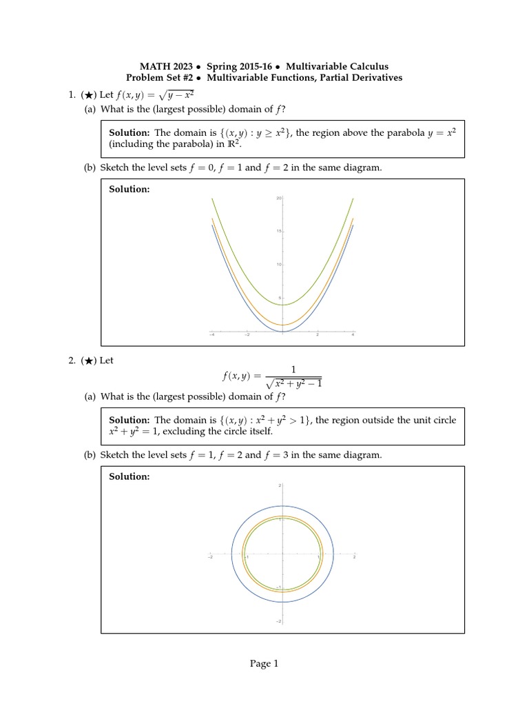 MATH 2023 Spring 2015-16 Multivariable Calculus Problem Set #2 ...