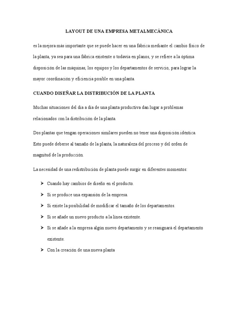 Análisis de Layout | PDF | Plantas | Producto (Negocio)
