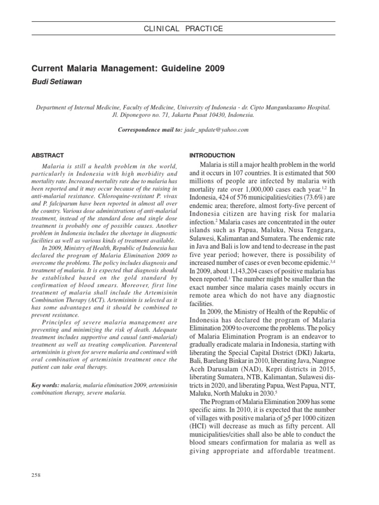 Guideline Malaria | PDF | Malaria | Plasmodium Falciparum