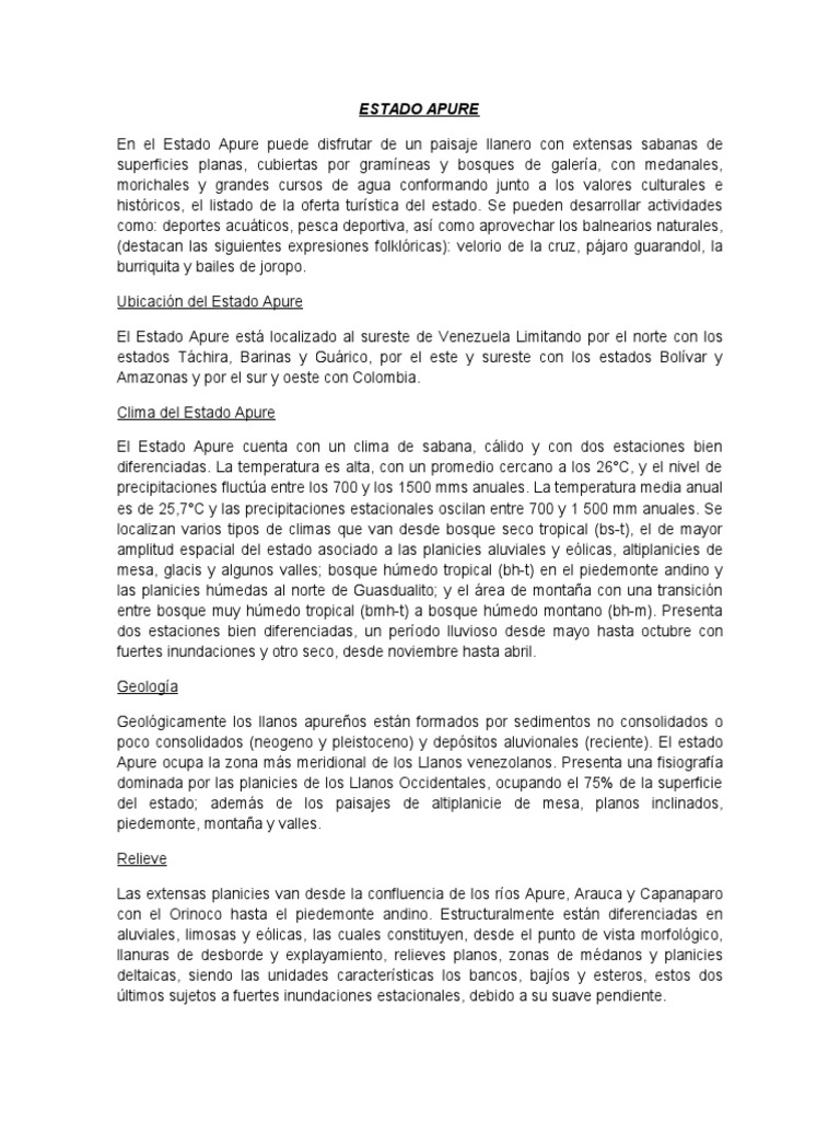 Clima y Vegetación del Estado Apure | PDF | Geografía Física | Ciencias ...