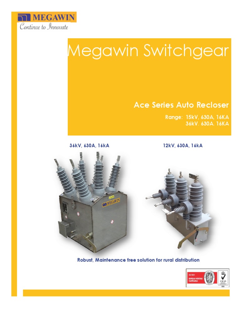 Megawin Switchgear: Ace Series Auto Recloser | PDF | Electrical ...