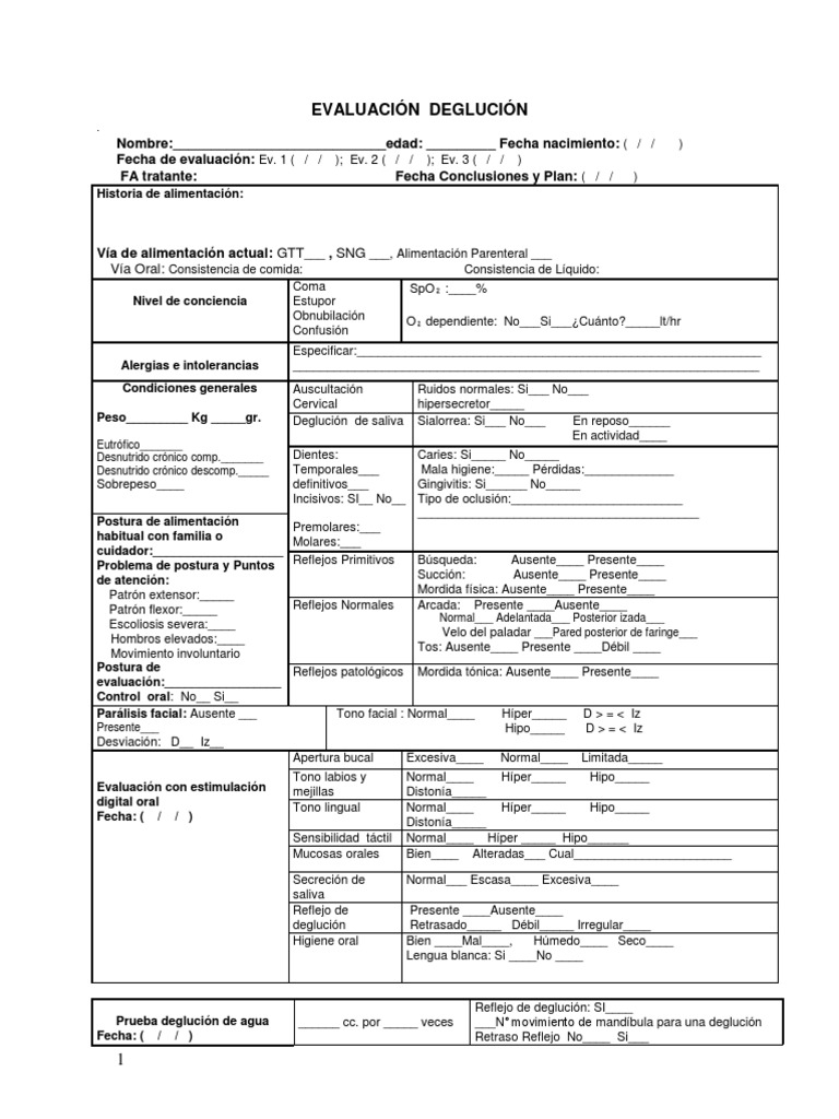 Evaluación integral de la deglución: análisis clínico y propuesta de tratamiento | PDF ...