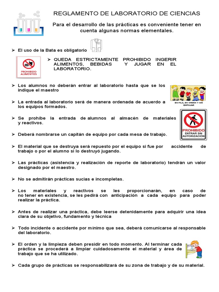 8 Reglamento Laboratorio y Salon de Clase | PDF | Laboratorios | Science