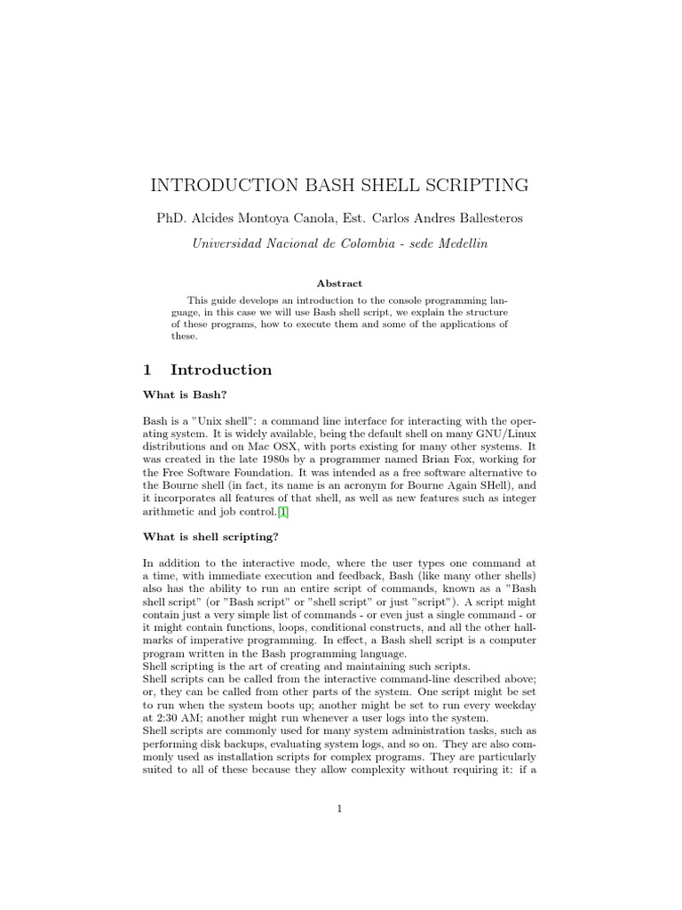 Introduction Bash Shell Scripting Download Free Pdf Control Flow Shell Computing