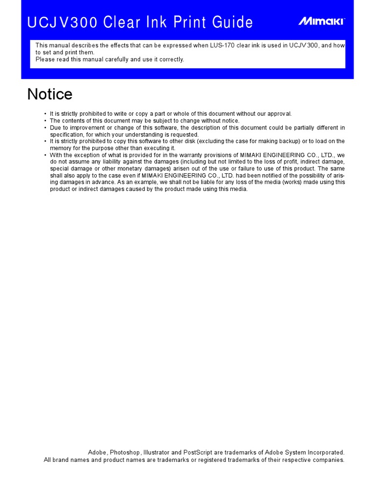 Clear Ink Print Guide: Notice | PDF | Printer (Computing) | Graphic Design