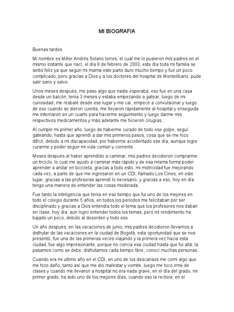 Mi Biografia | PDF | Estilo de vida