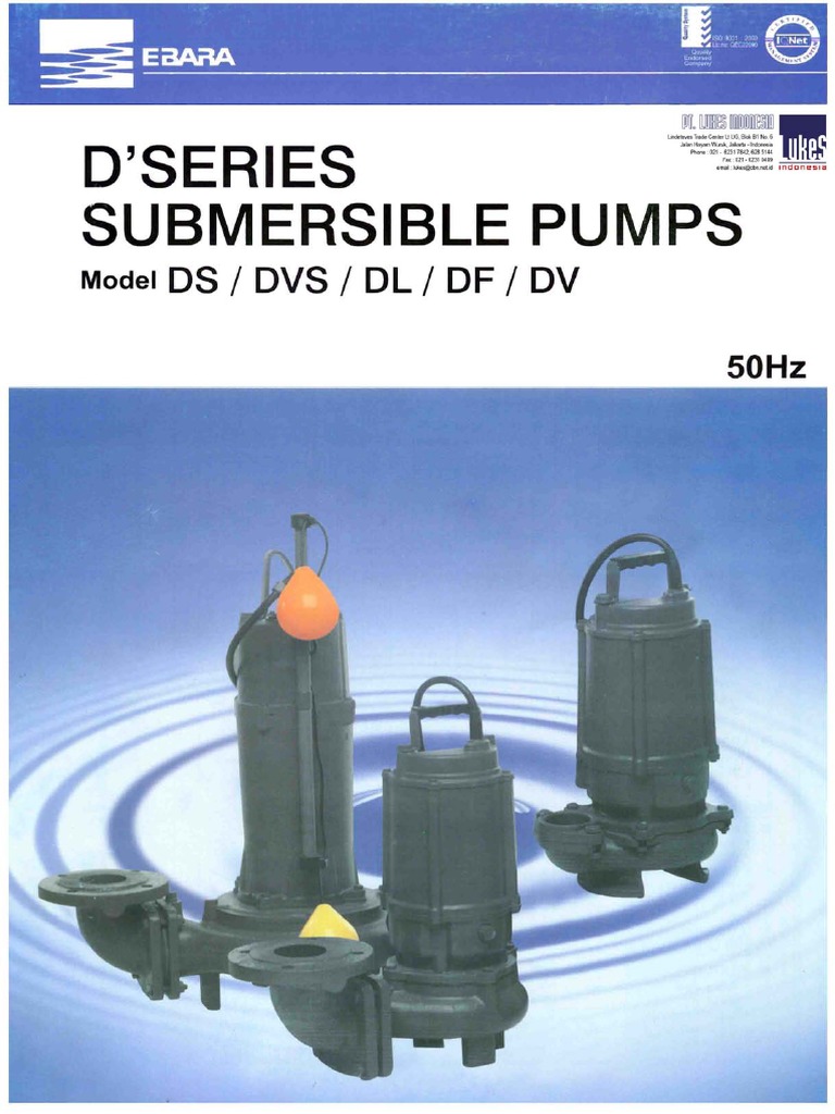 Ebara D-Series Submersible Pumps Guide | PDF | Wastewater | Waste ...