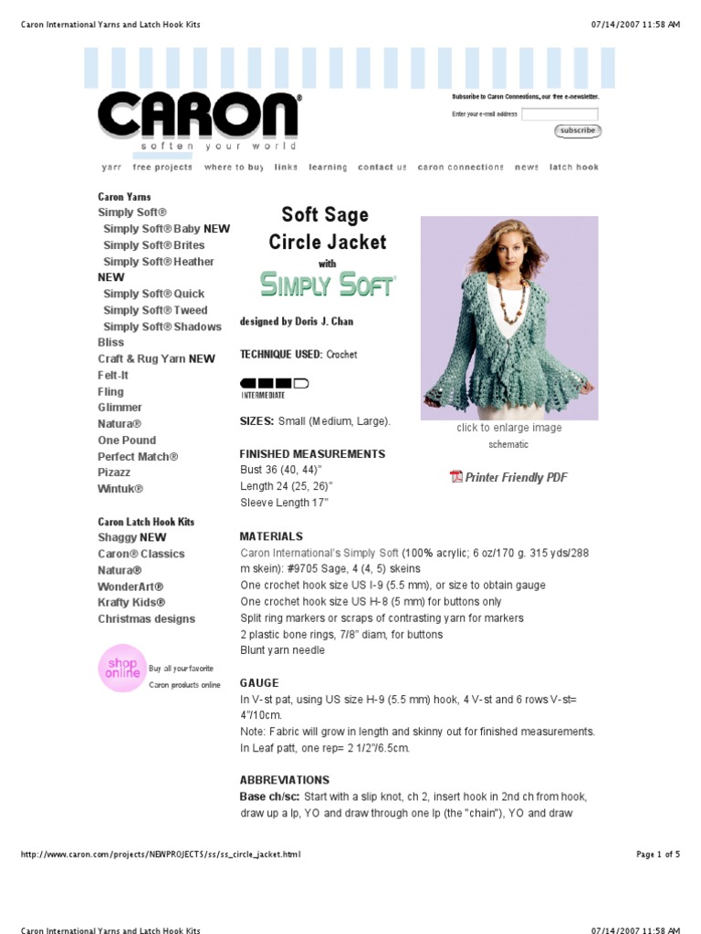 Soft Sage Circle Jacket | PDF | Crochet | Yarn