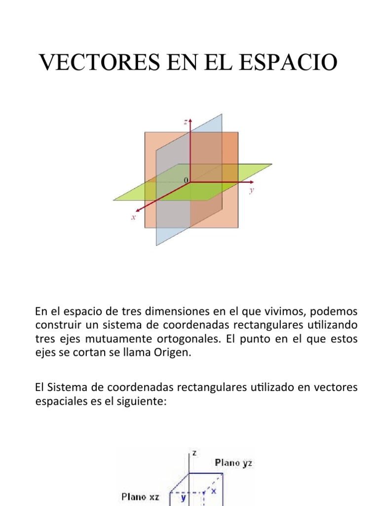 Vectores en R3 | PDF | Vector Euclidiano | Sistema de coordenadas ...
