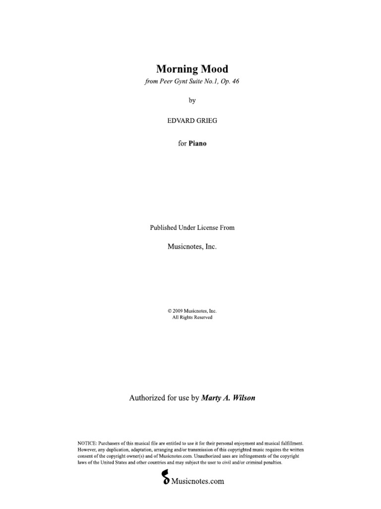 Morning Mood2 - Peer Gynt | PDF