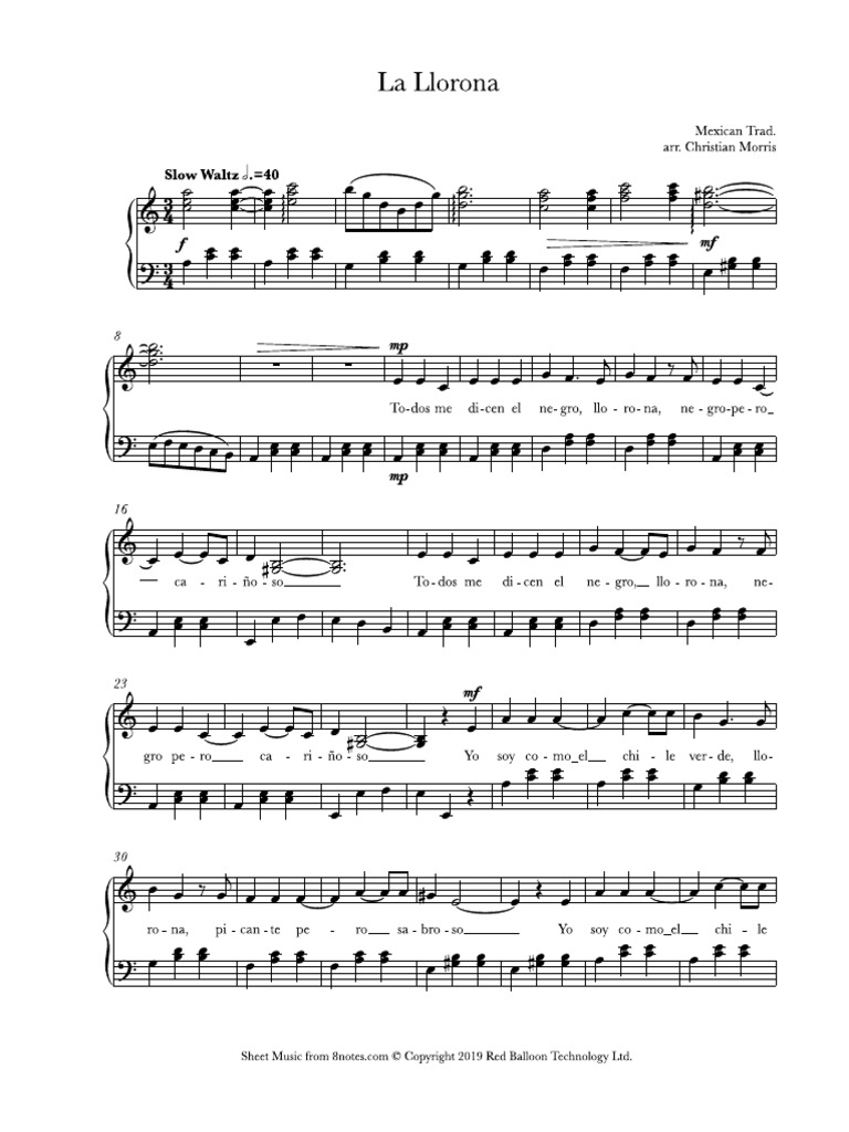 La Llorona Sheet Music | PDF
