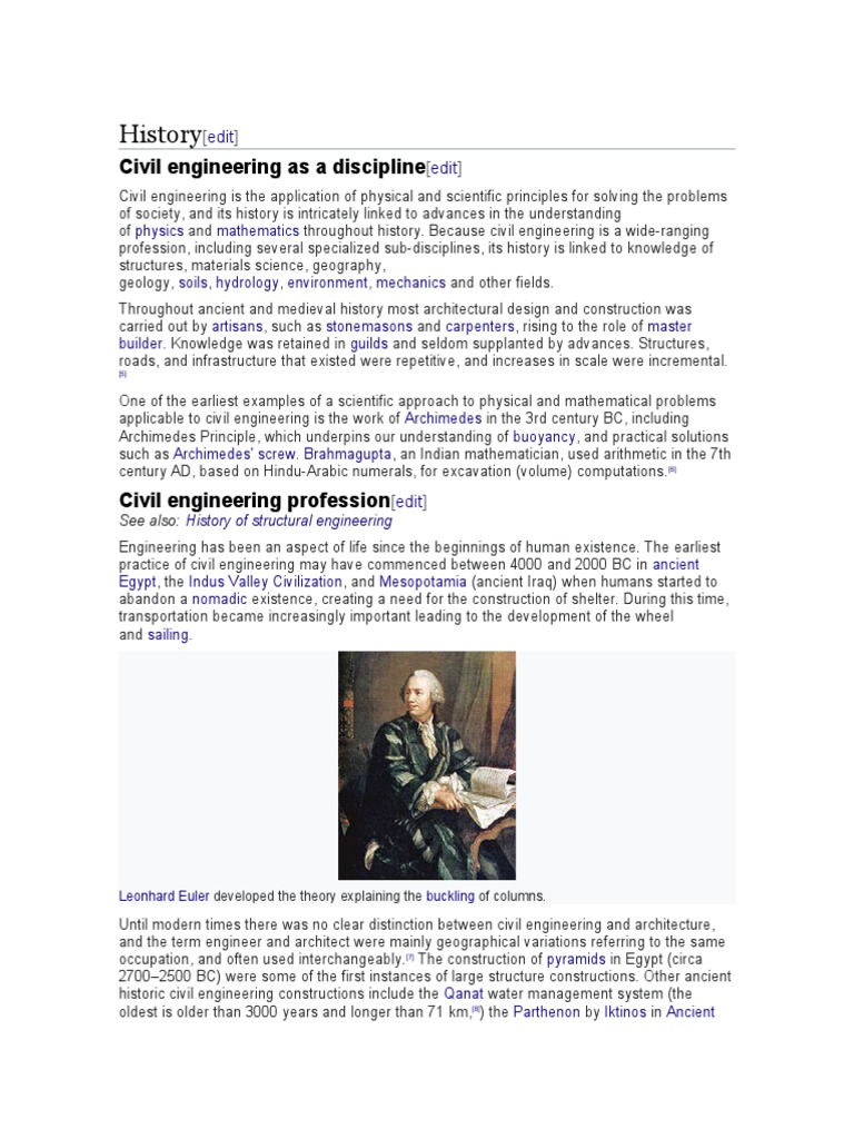 History: Civil Engineering As A Discipline | PDF | Civil Engineering ...