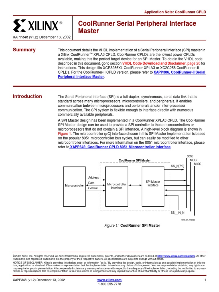 Xapp386, Coolrunner-Ii Serial Peripheral Interface Master | PDF | Computer Architecture | Computing