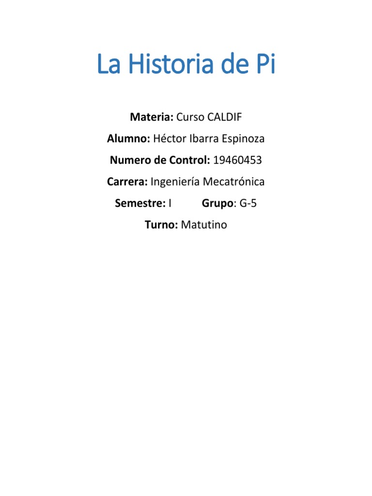 La Historia de Pi | PDF | Pi | Enseñanza de matemática