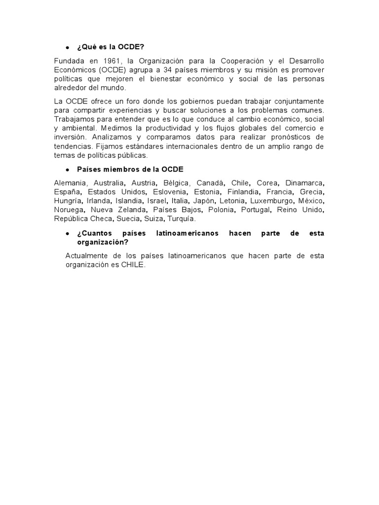 Qué Es La OCDE | PDF