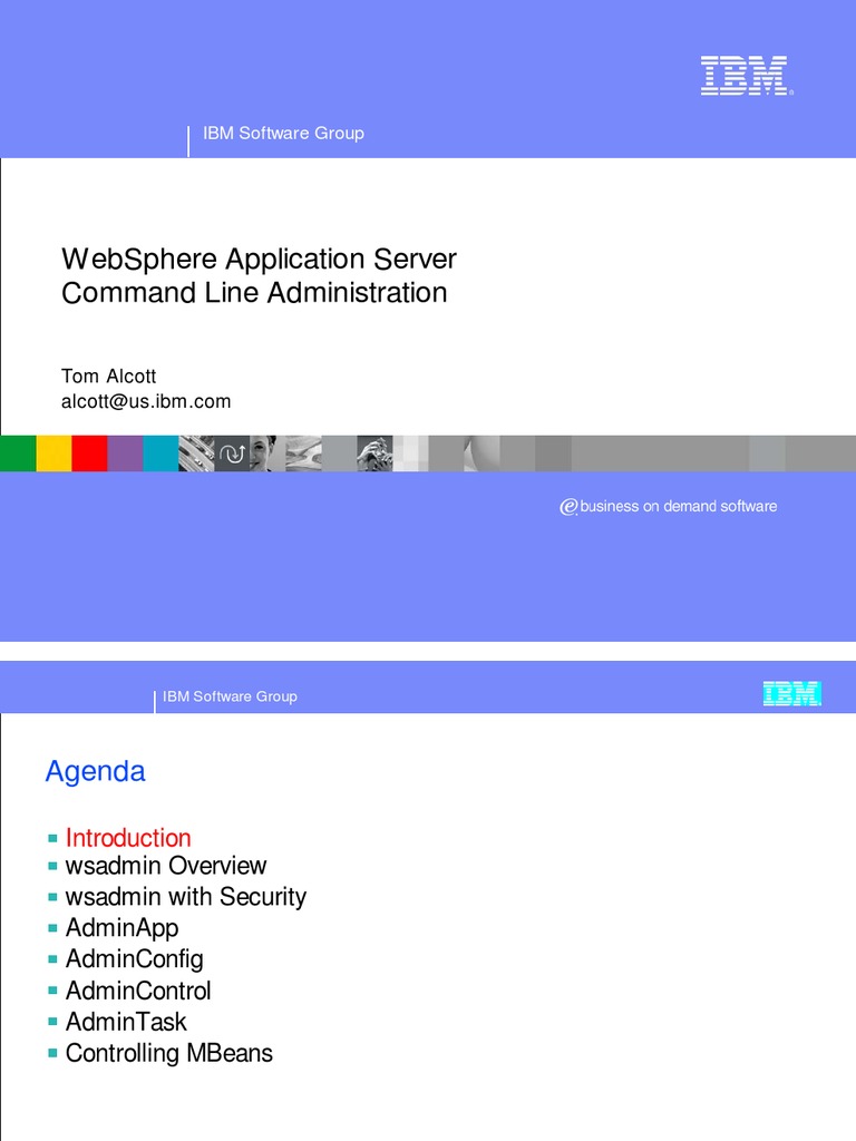 Websphere Application Server Command Line Administration: Ibm Software Group | PDF | Scripting ...