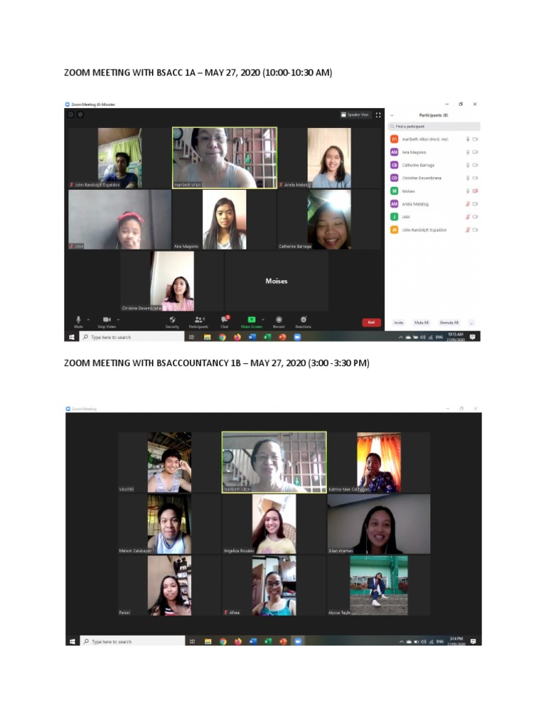 Zoom Meeting With Bsacc 1a | PDF