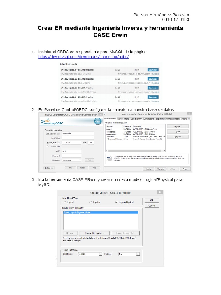 Crear ER Mediante Ingeniería Inversa y Herramienta CASE Erwin | PDF