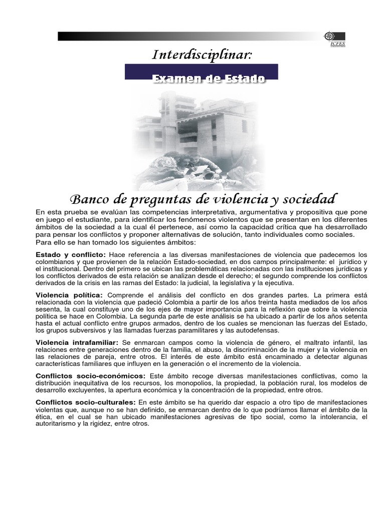 ICFES 2007 Violencia y Sociedad | PDF | Conflicto (proceso) | Delito