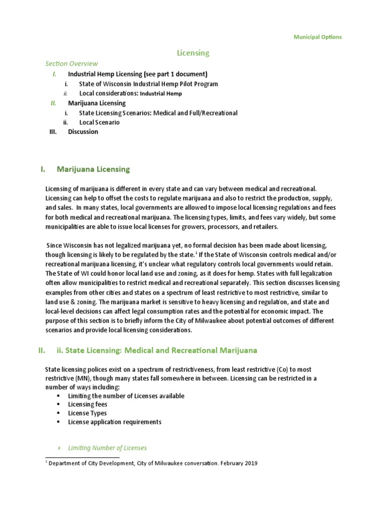 I. Marijuana Licensing | PDF | License | Cannabis (Drug)
