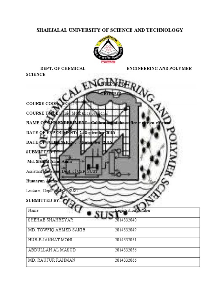 Calibration of Orifice Meter Coefficient | PDF | Flow Measurement ...