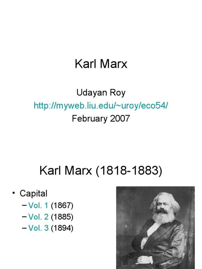 Karl Marx: Udayan Roy February 2007 | PDF | Capitalism | Karl Marx