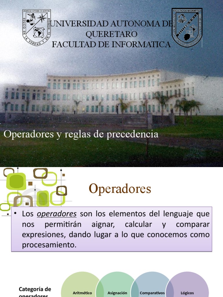 Capitulo 5 Operadores y Reglas de Precedencia | PDF | Formalismo ...