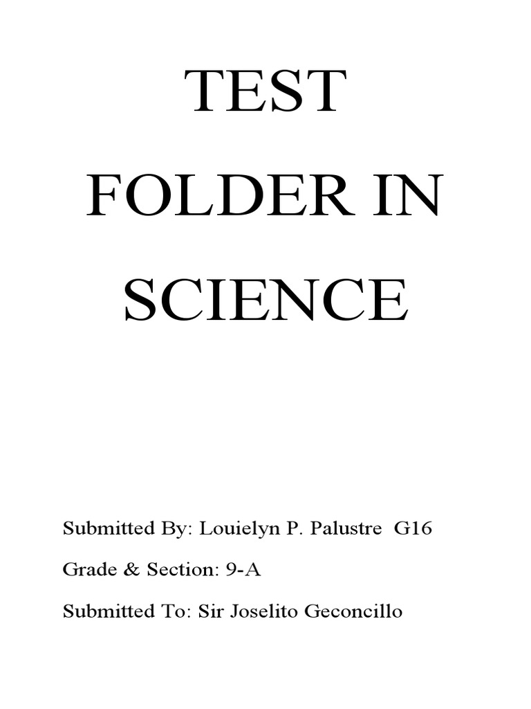 Test Folder in Science | PDF