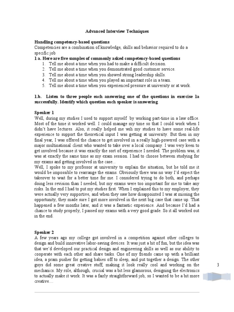 Advanced Interview Techniques | PDF | Test (Assessment) | Cognition
