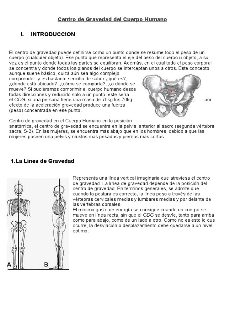 Centro de Gravedad Del Cuerpo Humano | PDF | Centro de masa | Gravedad