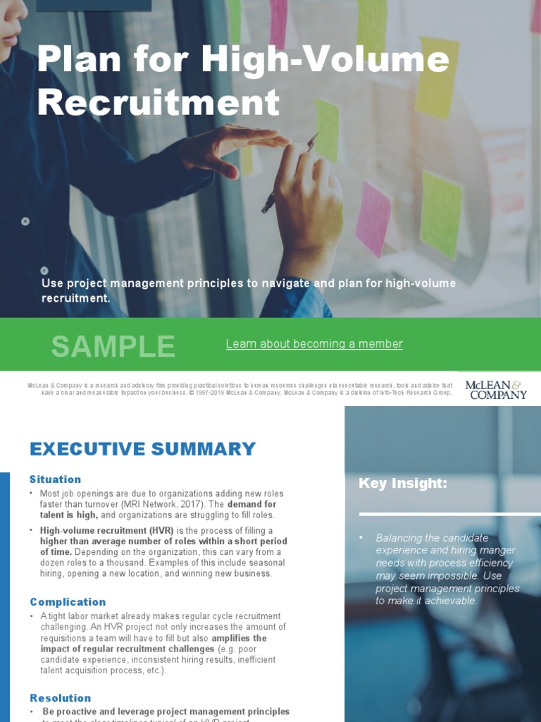 Plan For High-Volume Recruitment: Sample | PDF | Recruitment | Project ...