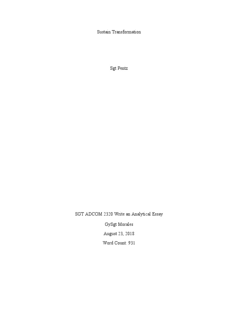 Analytical Essay Corrected | Download Free PDF | United States Marine ...