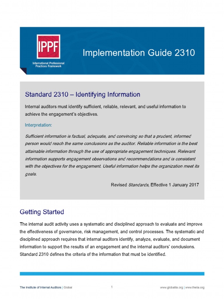 Implementation Guide 2310: Standard 2310 - Identifying Information ...