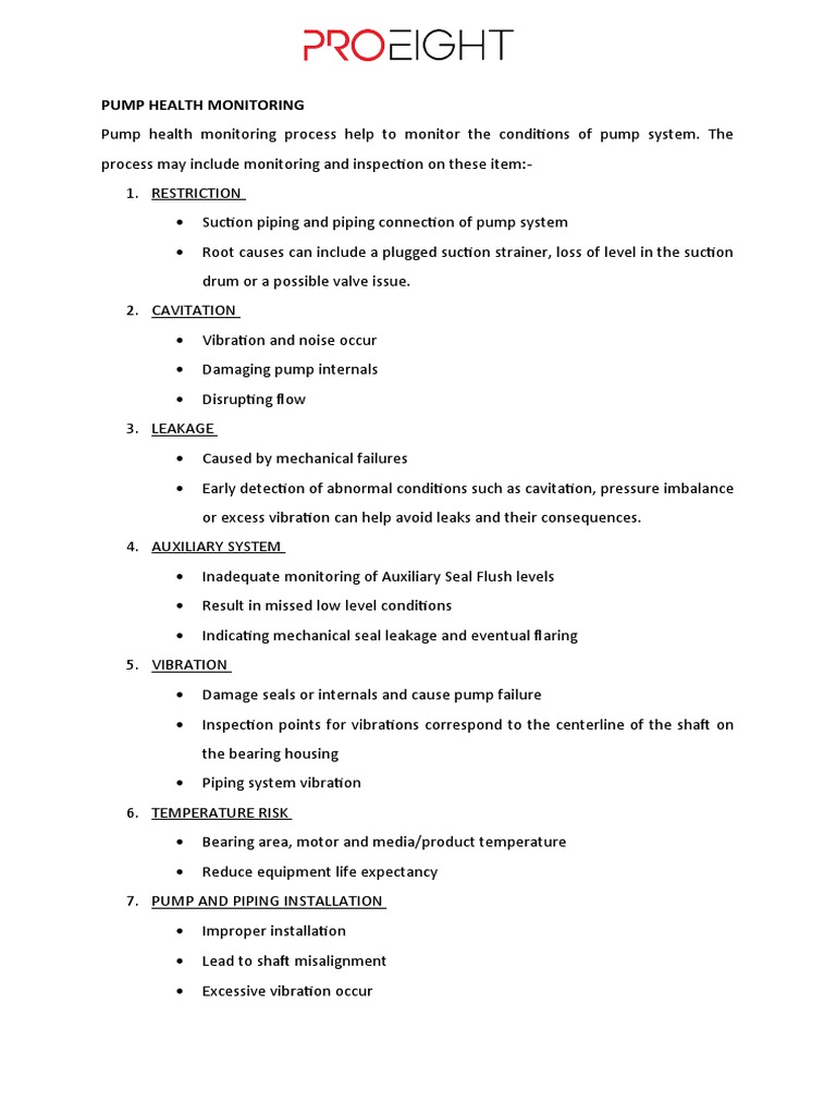 Pump Health Monitoring | PDF | Pump | Pipe (Fluid Conveyance)