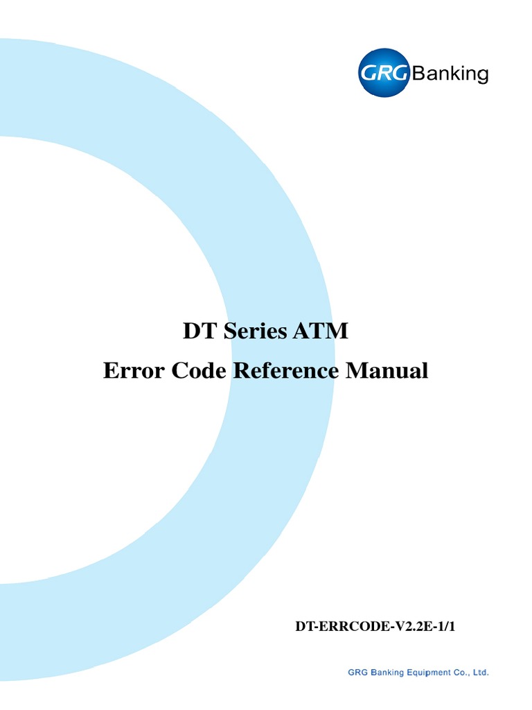 Dokumen - Tips - DT Series Atm Error Code Manualv22 1 PDF | PDF ...