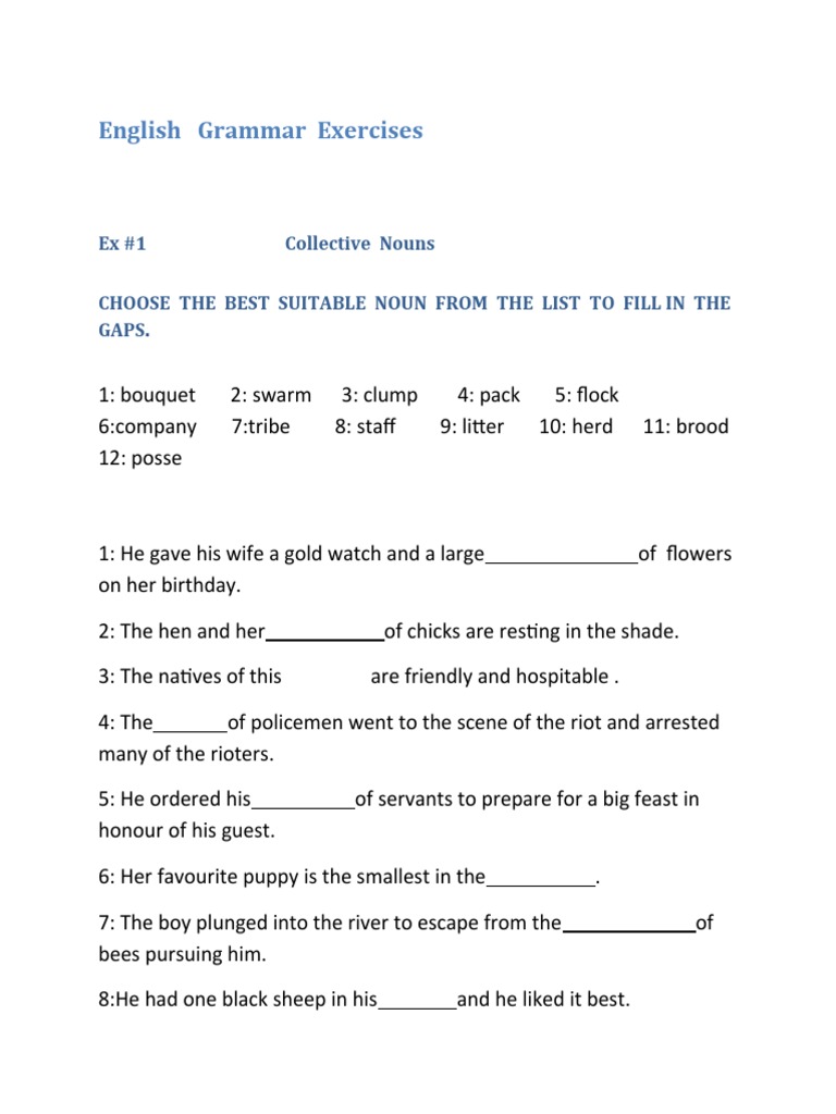 English Grammar Exercises | PDF