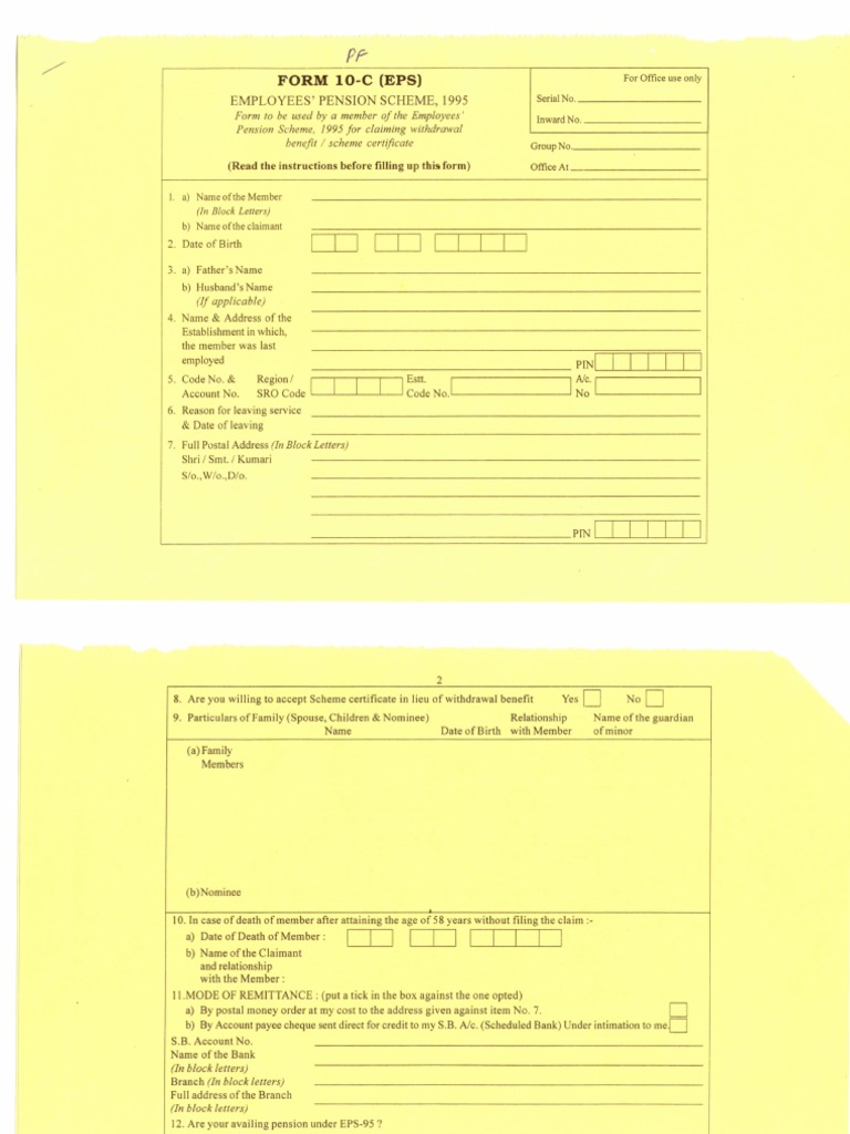 PF Claim | PDF | Cheque | Financial Services