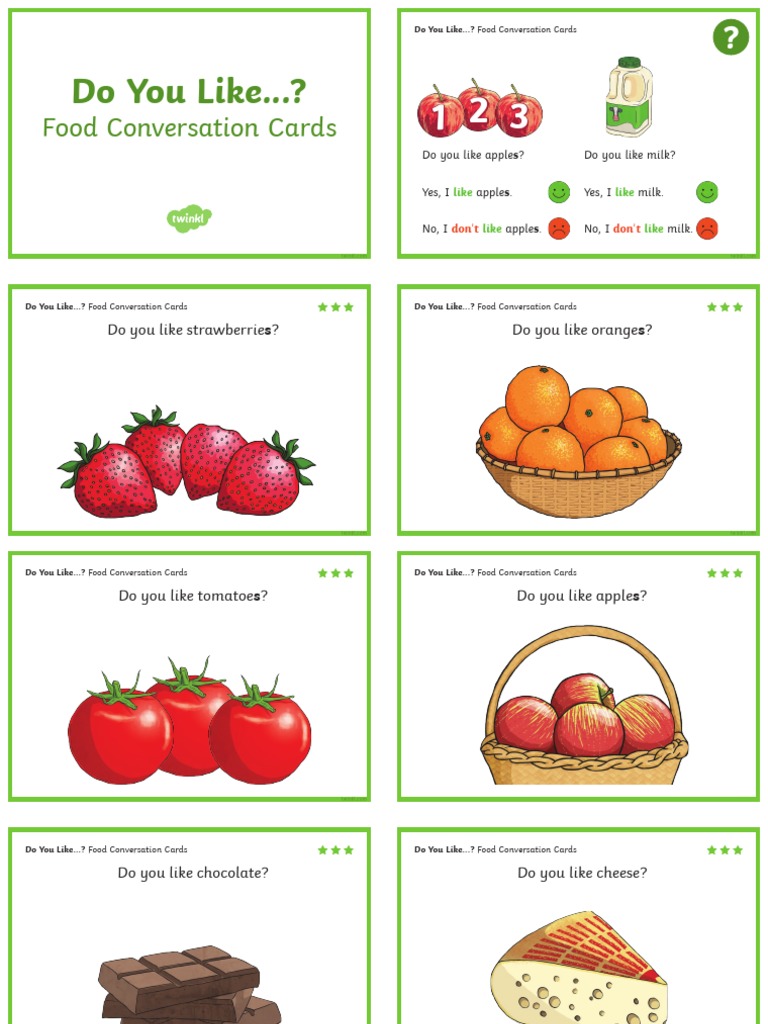 Food Conversation Cards for Kids | PDF | Asian Cuisine | Regional ...