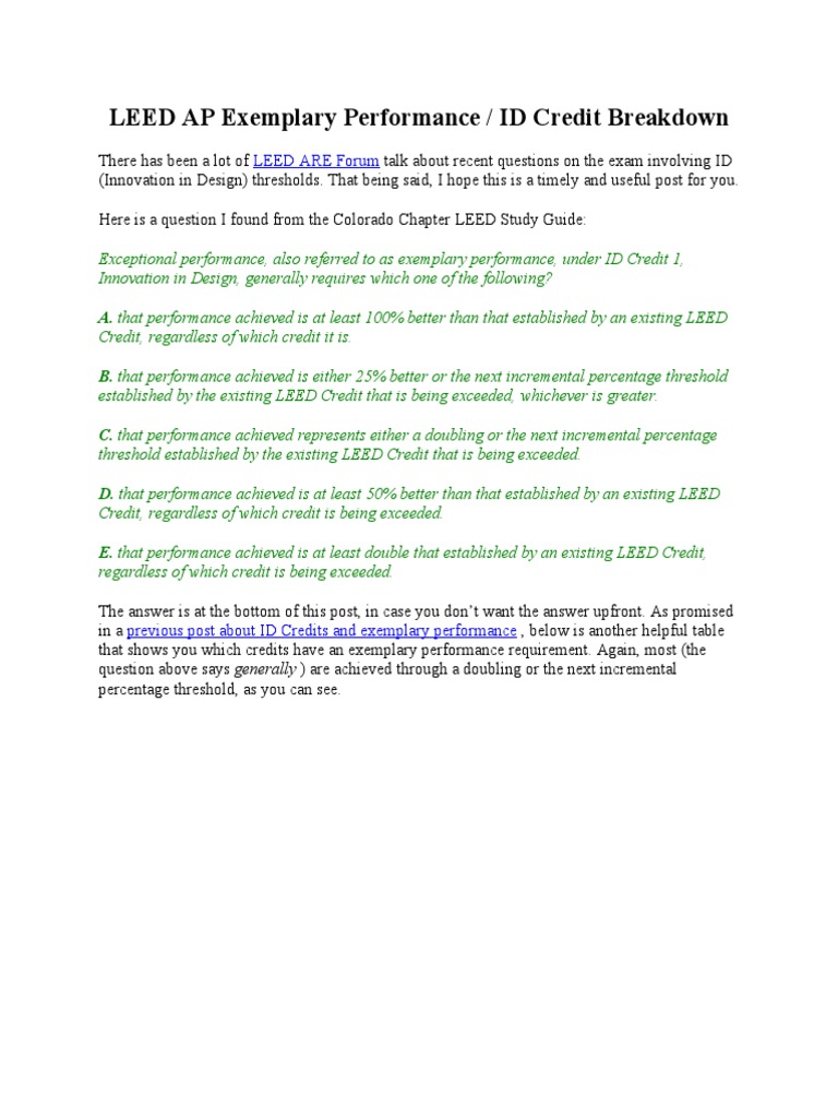 LEED AP Exemplary Performance | PDF