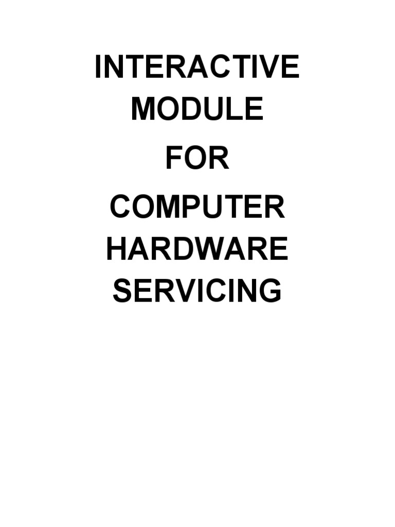 Interactive FOR Computer Hardware Servicing | PDF | Computer Data Storage | Computer Hardware