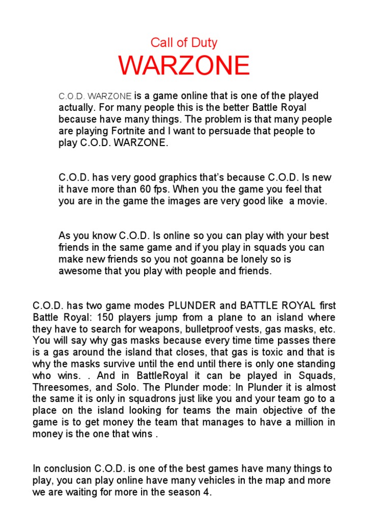 Warzone: Call of Duty | PDF